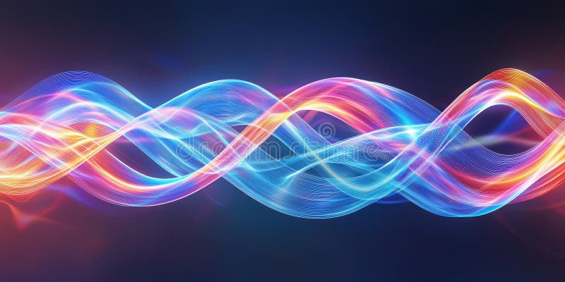 Colorful Waveforms Made of Neon Light Create Vibrant Visual Effect ...