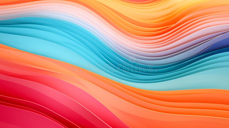 Colorful Waves Abstract Wallpaper. Generative Ai Stock Illustration ...