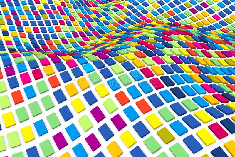 Colorful Waves Boxes White Abstract Background 3D Stock Illustration ...