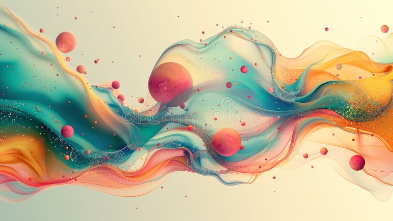 Colorful Waves Break and Flow. Abstract Wave Motion Background Stock ...