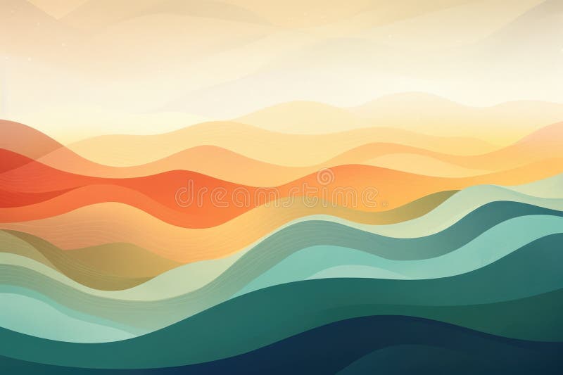 A Colorful Waves in a Desert Stock Illustration - Illustration of sand ...