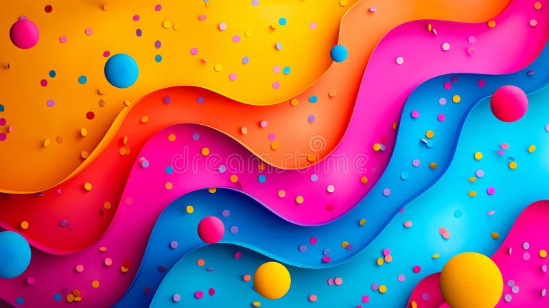 Colorful Waves and Dots on a Background Stock Image - Image of dots ...