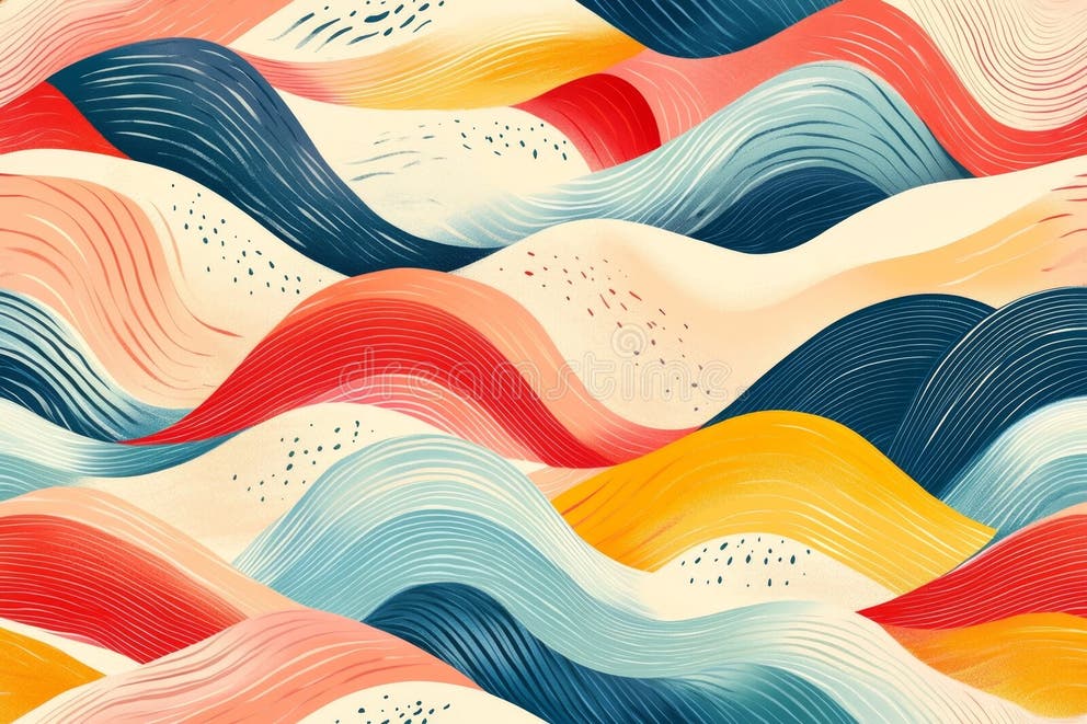 Colorful Waves Intertwine in a Seamless Design Showcasing Cultural ...