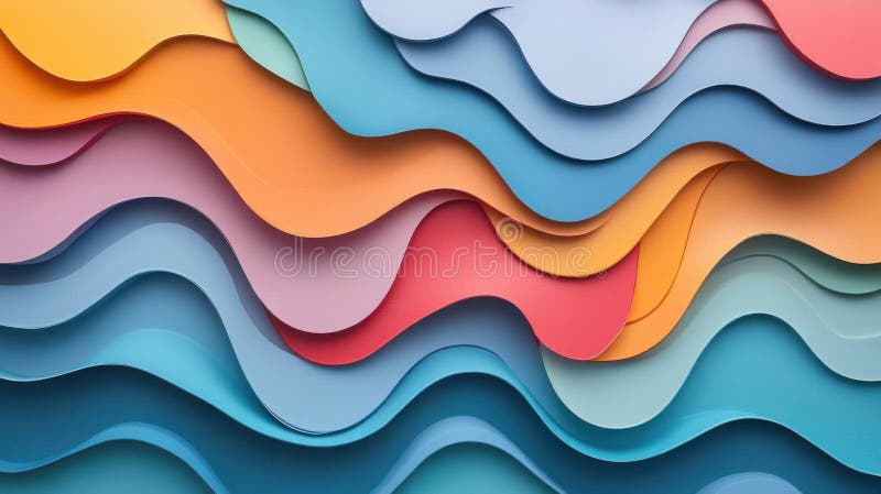 Colorful Waves Layers Creates a Vibrant and Dynamic Paper Art ...