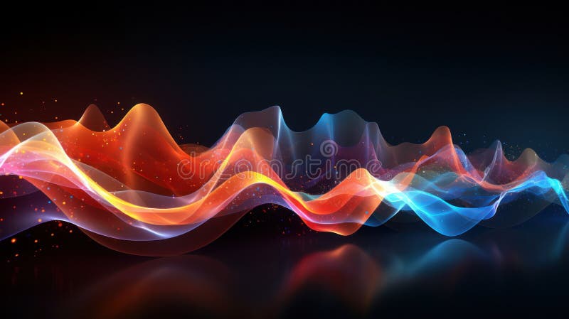 A colorful waves of light stock illustration. Illustration of nature ...
