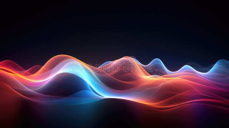 A colorful waves of light stock illustration. Illustration of radiance ...