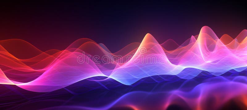 Colorful Waves of Light Flow through a Dark Background, Creating a ...
