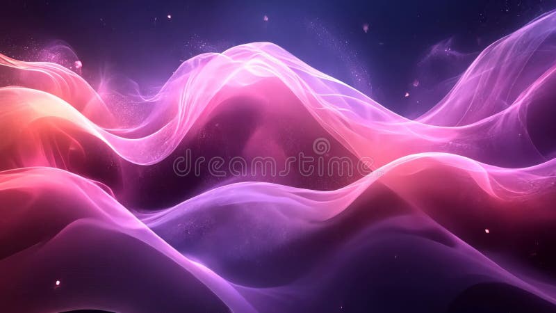 Colorful Waves of Light Moving Smoothly in a Digital Space Create a ...