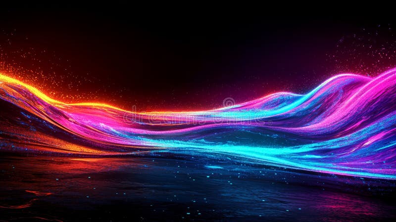 Colorful Waves Move in Perfect Harmony within a Vibrant, High ...