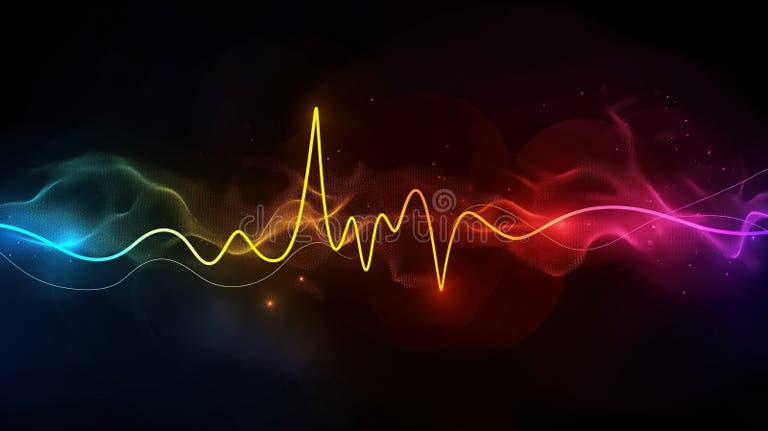 Colorful Waves Moving through Dark Space. Electromagnetic Spectrum ...