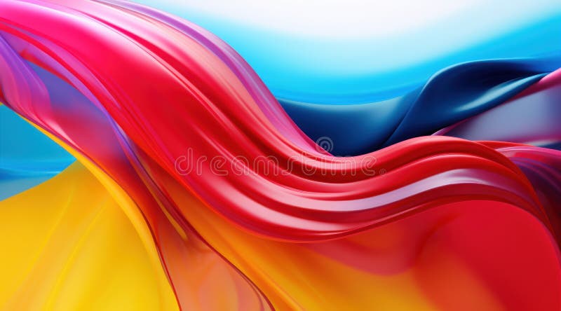 A colorful waves of paint stock illustration. Illustration of abstract ...