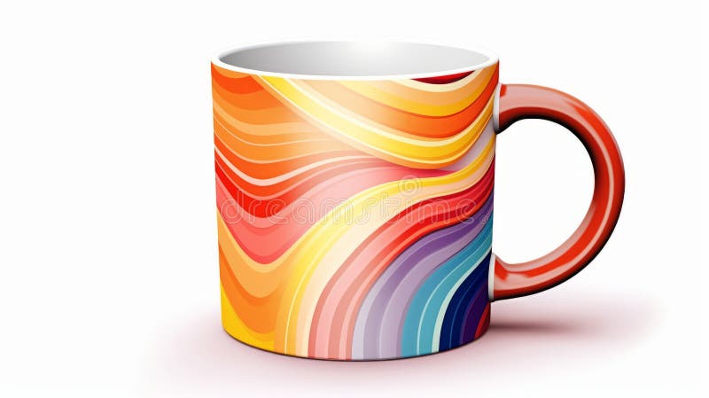 Colorful Waves Painted Mug with Realistic and Innovative Techniques ...