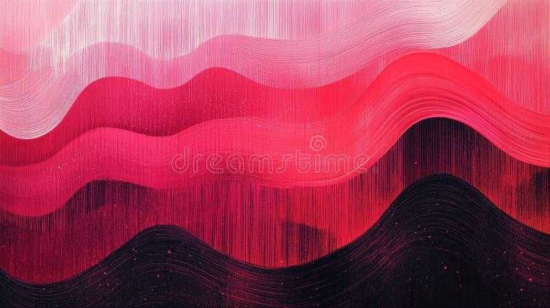 Abstract Waves of Red and Pink Hues Create a Vivid Texture Flowing ...