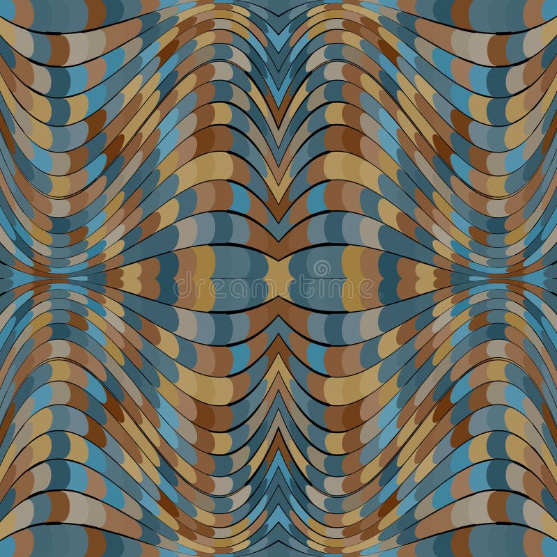 Colorful Waves Seamless Pattern. Wavy Mosaic Ornamental Vector ...