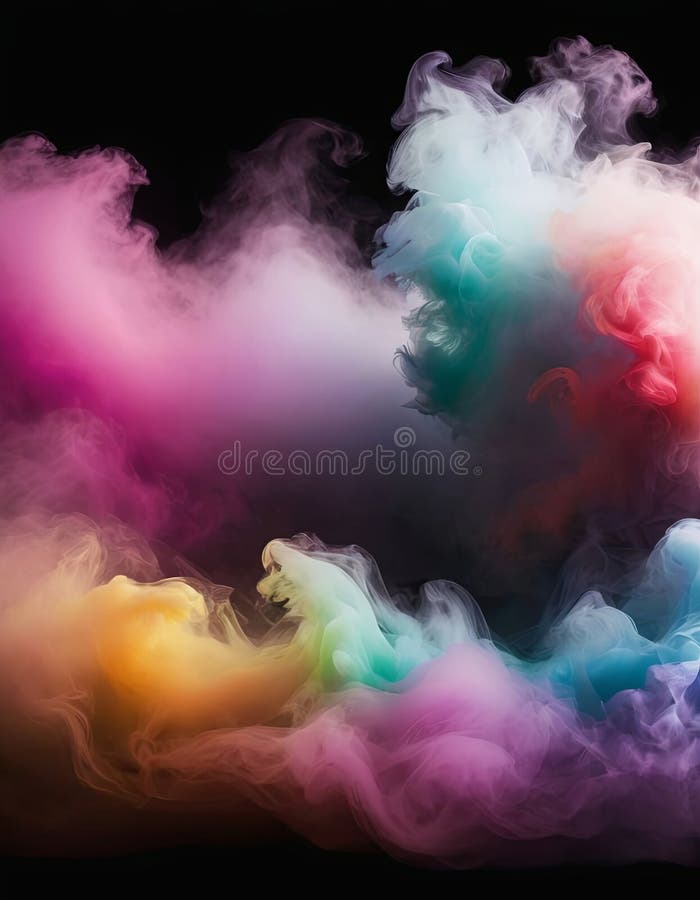 Colorful Waves of Smoke Create a Dynamic and Abstract Display Against a ...