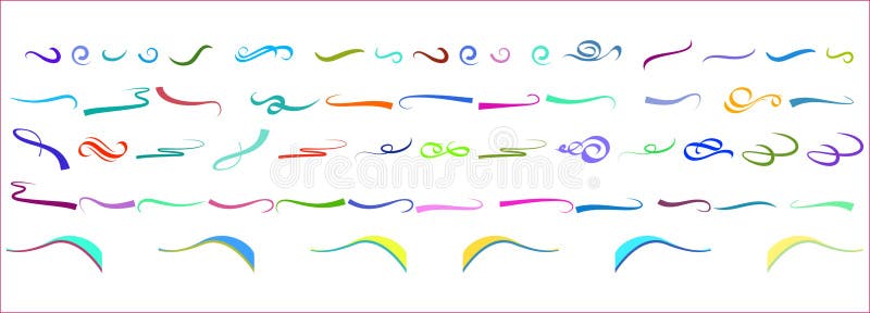 Colorful Waves Swoosh Set As Graphic Design Element Stock Vector ...