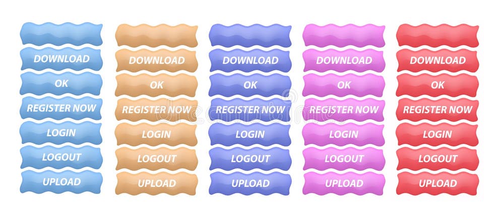 Colorful wavy buttons stock illustration. Illustration of banner - 50458560