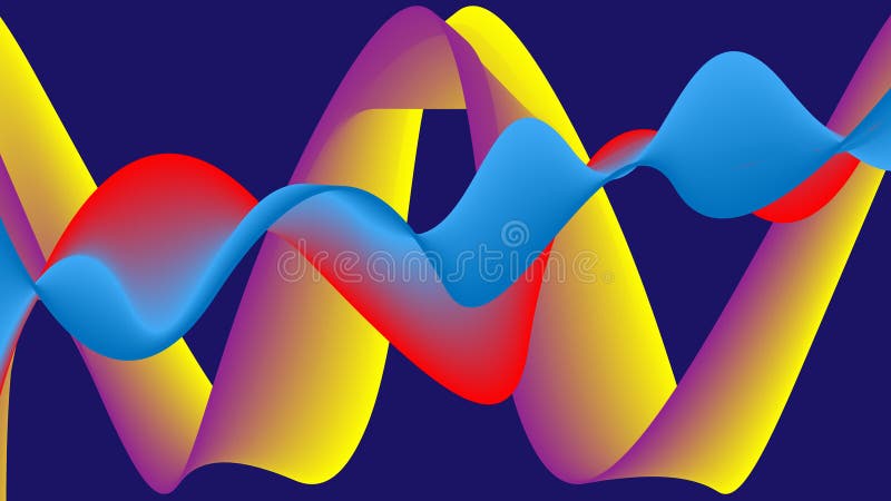 Colorful Wavy Design Isolated on a Dark Background. Abstract Wallpaper ...