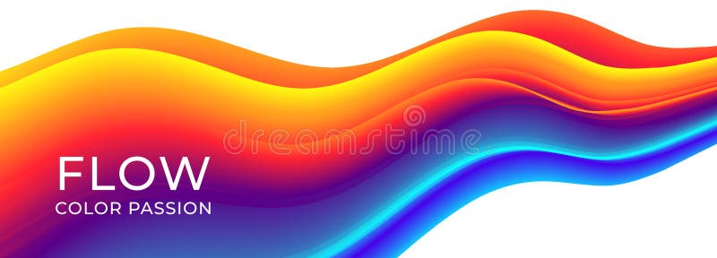 Colorful Wavy Flows of a Fluid Lines of a Liquid Shapes Stock Vector ...