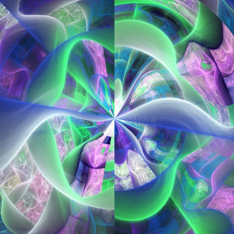 Colorful Wavy Fractal Pattern Stock Illustration - Illustration of ...