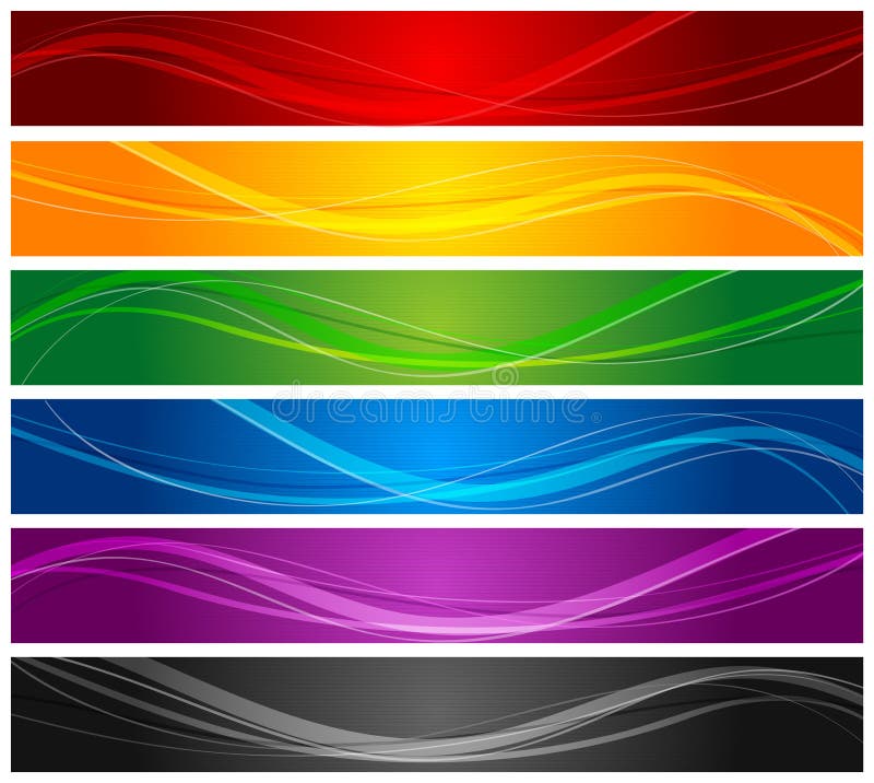 Colorful wavy line banners stock vector. Illustration of header - 18685020