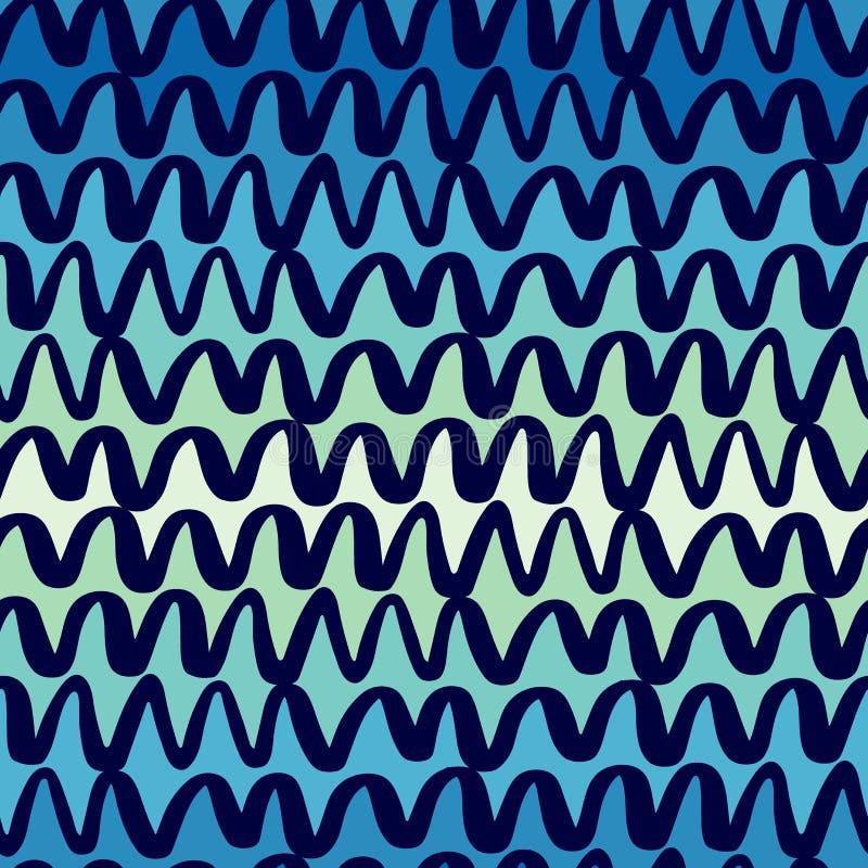 Colorful Wavy Blue Lines Pattern-03 Stock Illustration - Illustration ...