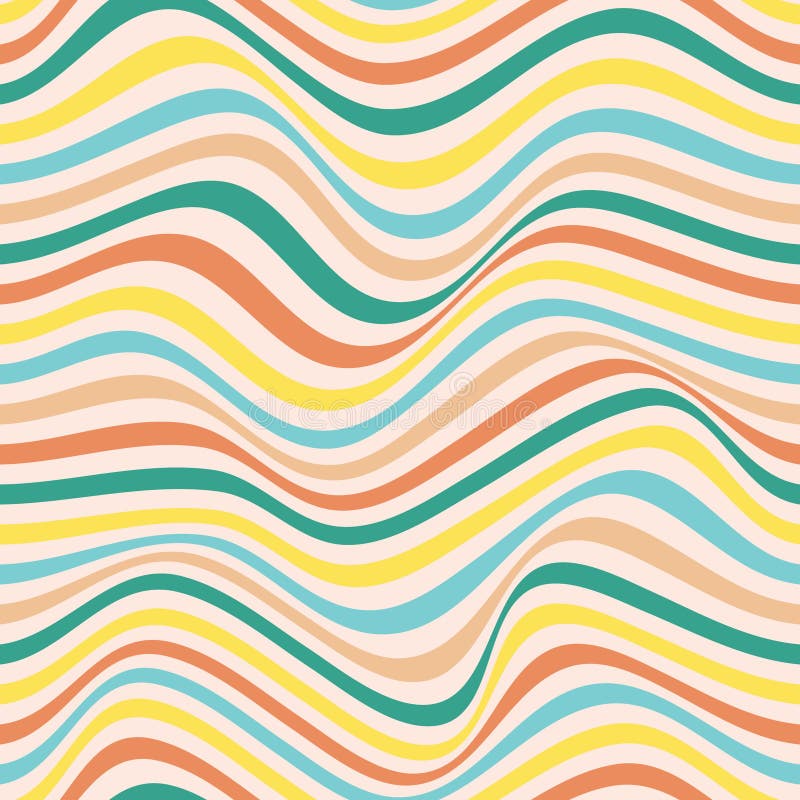 Colorful Wavy Lines Repeat Seamless Pattern. Stock Vector ...