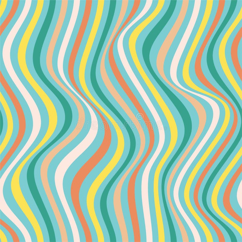 Colorful Wavy Lines Repeat Seamless Pattern. Stock Vector ...