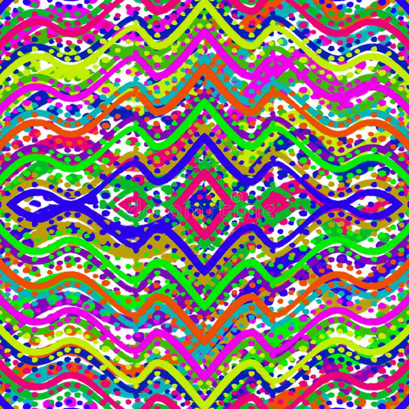 Colorful Wavy Lines Seamless Pattern Stock Illustration - Illustration ...