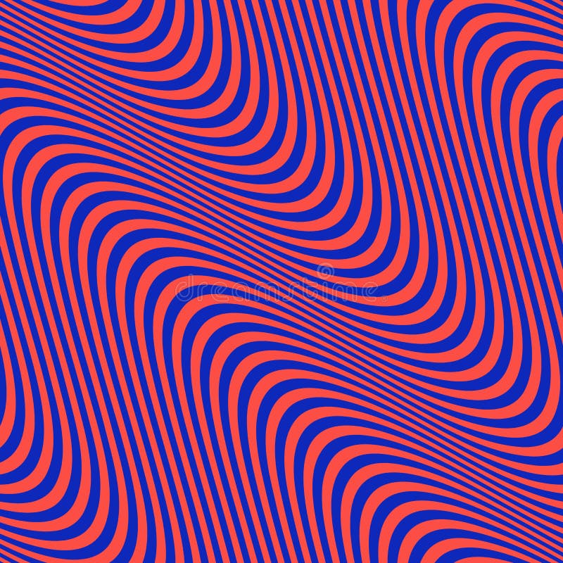 Colorful Wavy Lines Seamless Pattern. Vector Bright Waves, Red and Blue ...