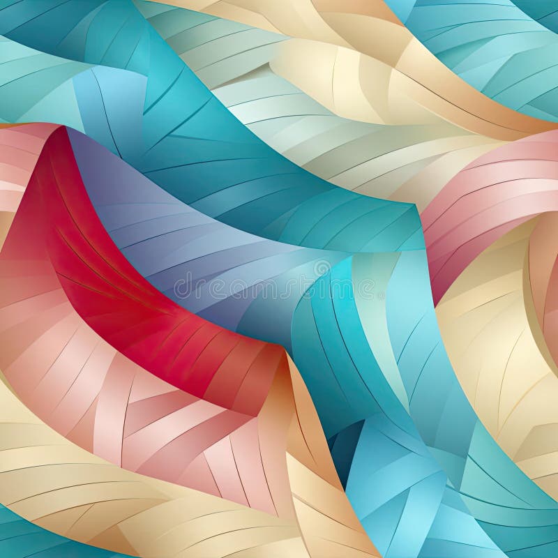 Colorful Wavy Paper with Multidimensional Shading and Folded Planes ...