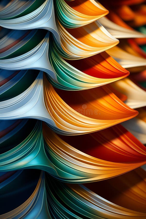 Colorful Wavy Paper is Stacked on Top of Each Other Stock Illustration ...