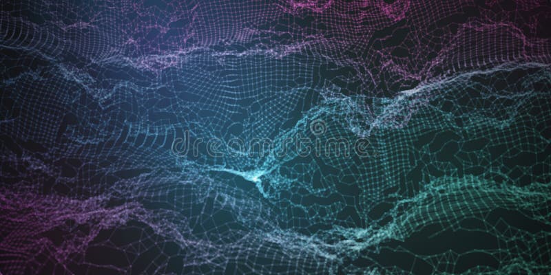 Colorful Wavy Particle Surface Stock Vector - Illustration of analysis ...