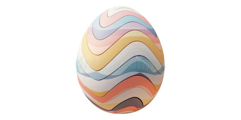 Colorful Wavy Pattern Egg Isolated on Transparent Background Stock ...