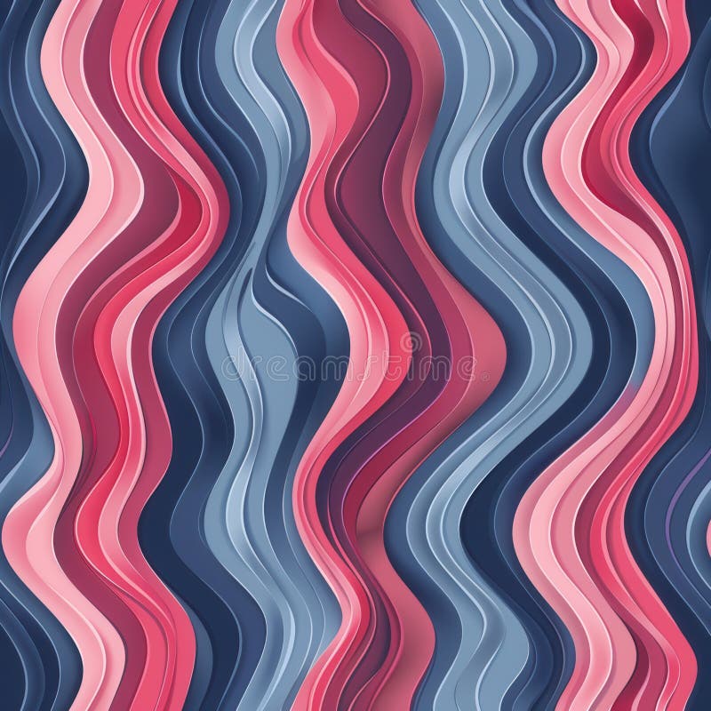Colorful Wavy Pattern Showcasing a Blend of Blue, Pink, and Red Shapes ...