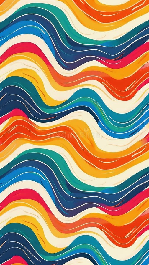 Colorful Wavy Pattern on White Background Stock Illustration ...