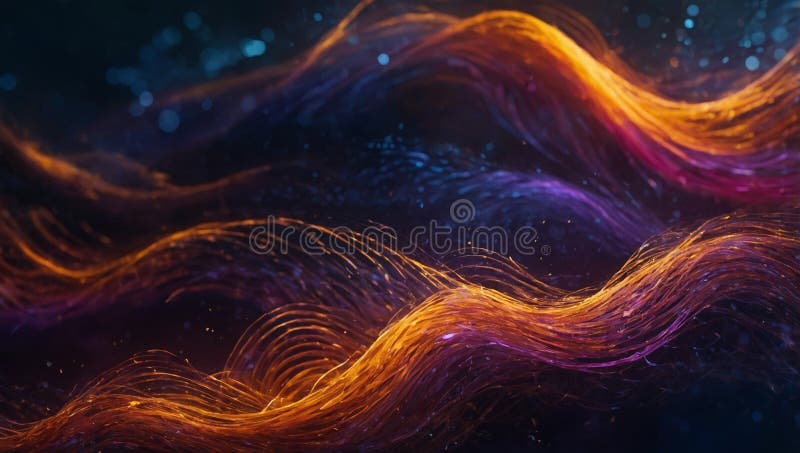 Colorful Wavy Patterns Create an Abstract Visual of Light and Movement ...