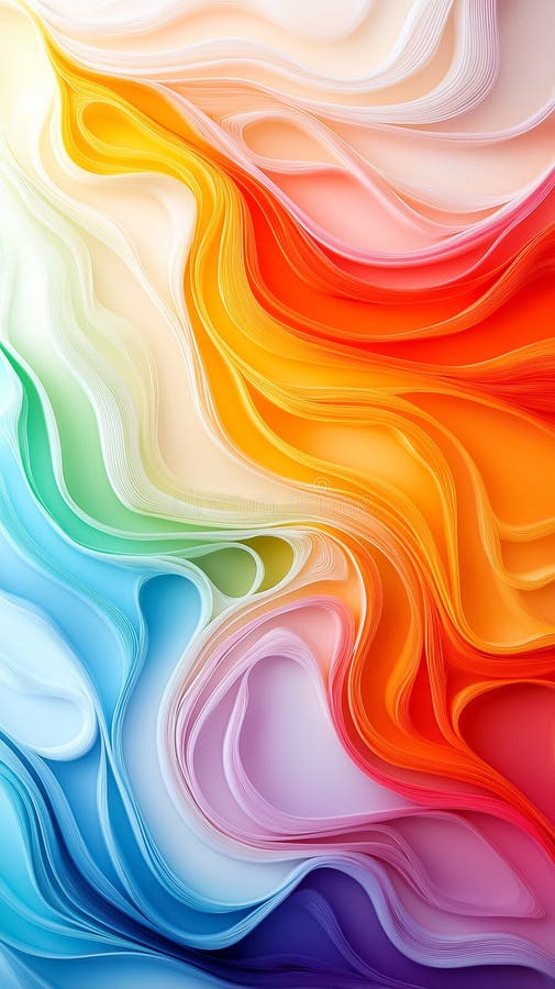 Colorful Wavy Patterns Create a Stunning Visual Effect, Showcasing a ...