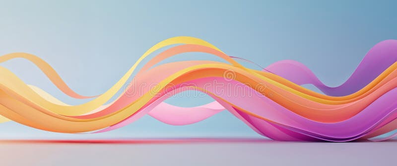 Colorful Wavy Shapes Flowing on Blue Background Stock Photo - Image of ...