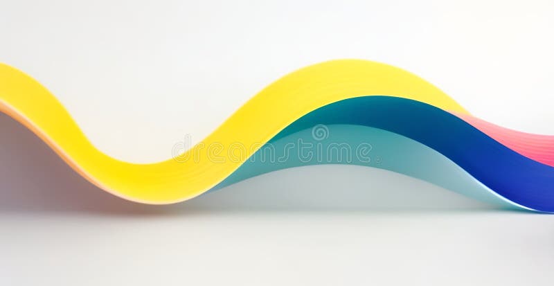 Colorful Wavy Shapes on White Background Stock Illustration ...