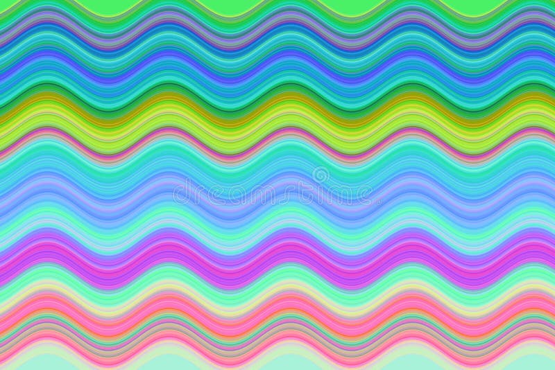 Colorful Wavy Stripes Pattern. Horizontal Curvy Lines. Digital ...