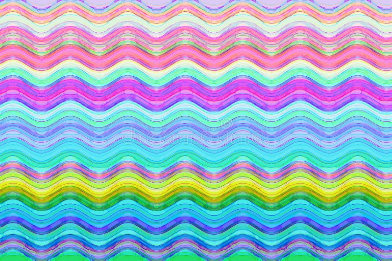 Colorful Wavy Stripes Pattern. Horizontal Curvy Lines. Digital ...