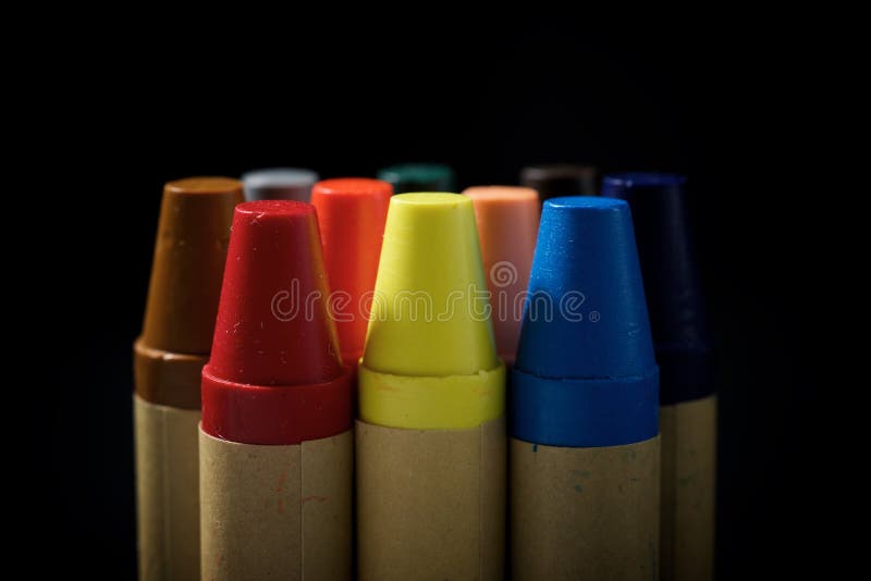 Colorful wax crayons stock photo. Image of drawing, craft - 161469230