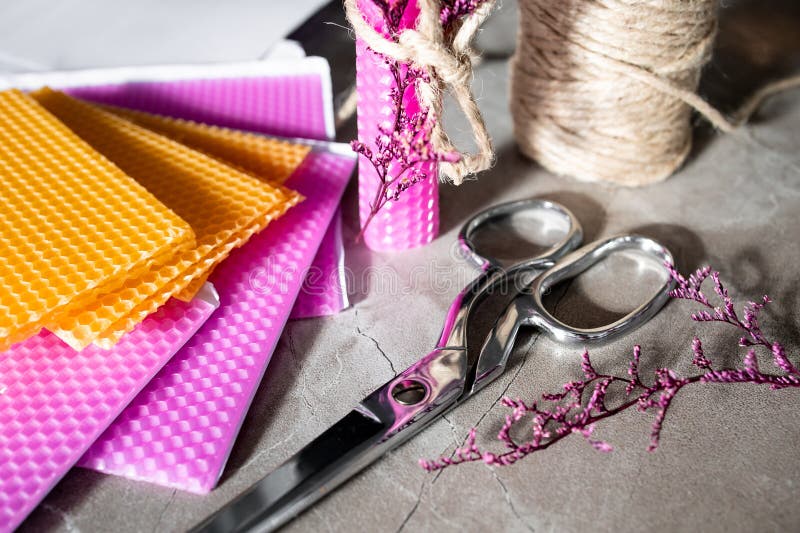 Colorful Wax Sheets and Crafting Tools for Creative Projects Stock ...