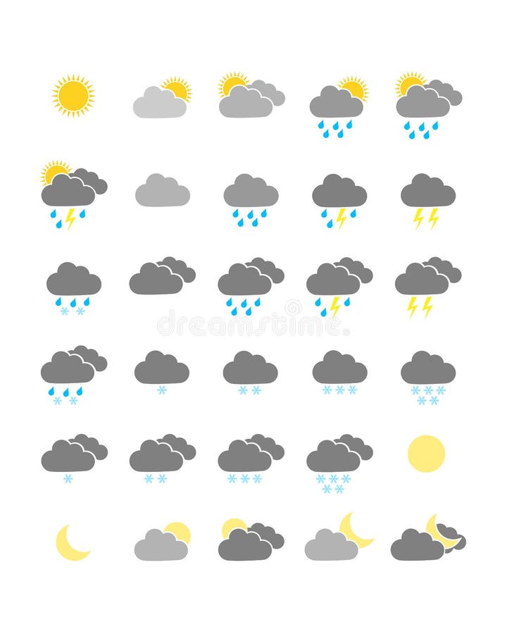Weather icons. stock vector. Illustration of collection - 17037605