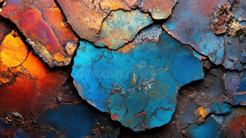Colorful, Weathered Paint Layers Creating Texture Stock Illustration ...
