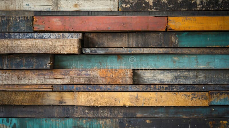 Colorful Weathered Wooden Planks in Horizontal Arrangement Stock Photo ...