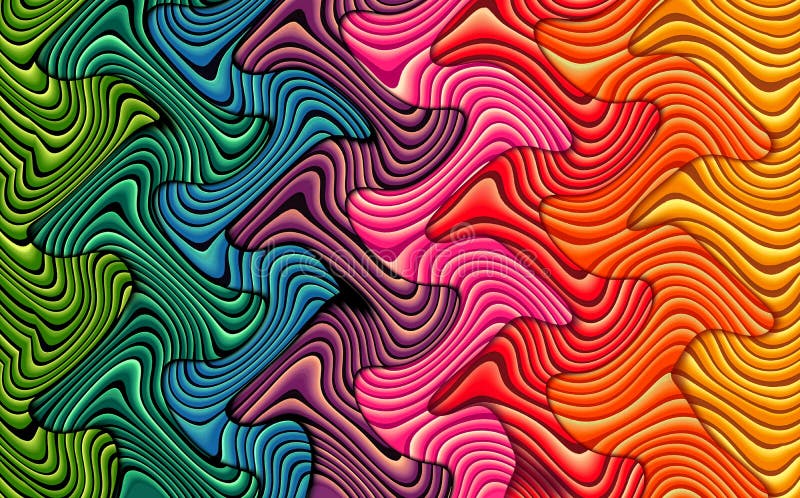 Colorful Weavy Curve Dynamic Geometric Rainbow Stripes Texture ...