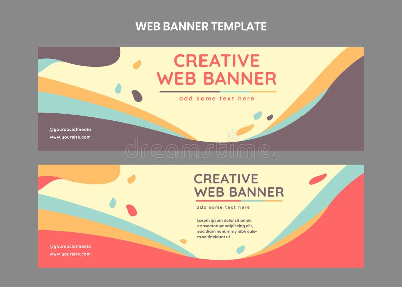 Colorful Web Banner Abstract Template Design Vector Party Stock Vector ...