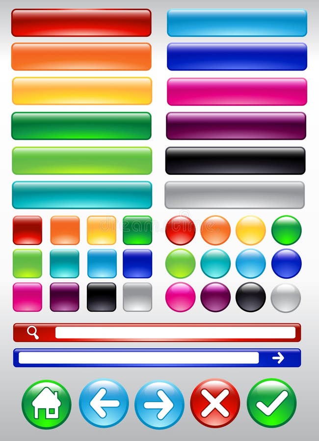 Colorful Web Button stock illustration. Illustration of multi - 36357352